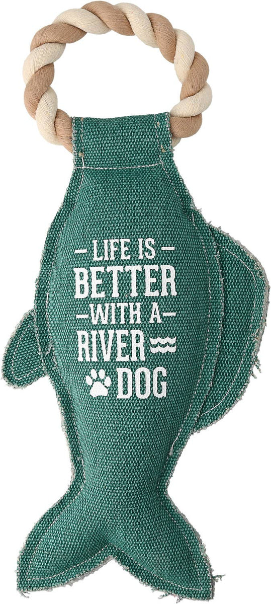River Dog - 12" Canvas Dog Toy on Rope – TownsendMercantileCo